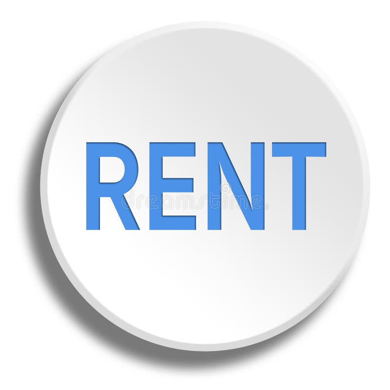 For Rent Round Blue Push Button Stock Illustration - Illustration of ...