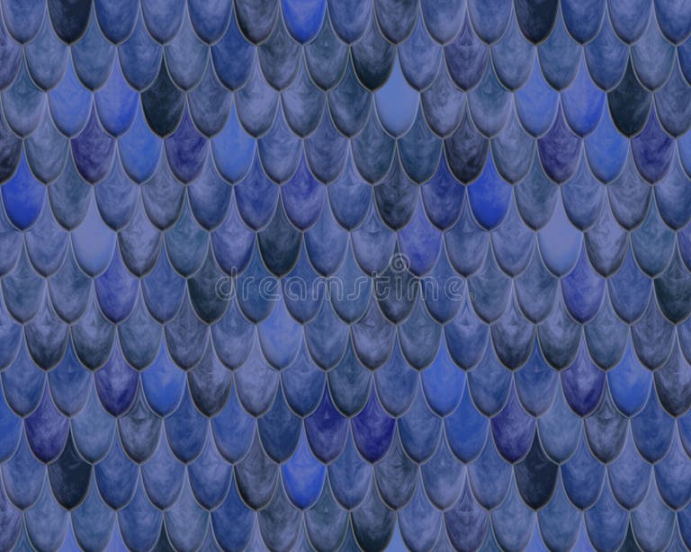 Blue Repeating Mermaid Fish Scale Pattern Stock Illustration ...