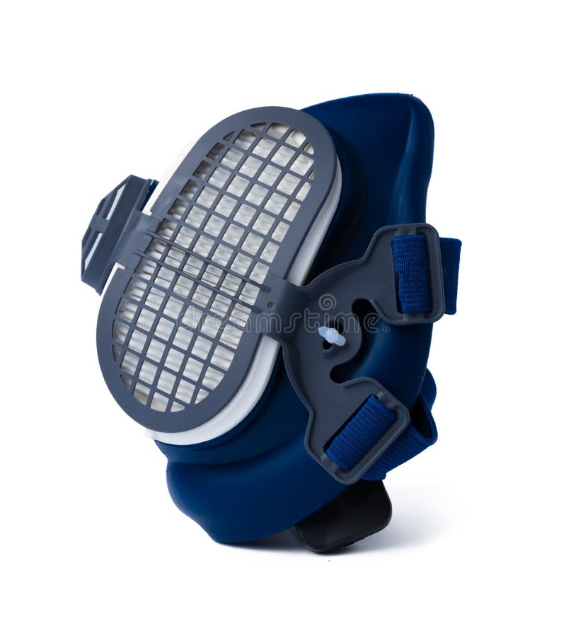 Blue Respirator Half Mask Isolated on White Stock Photo - Image of ...