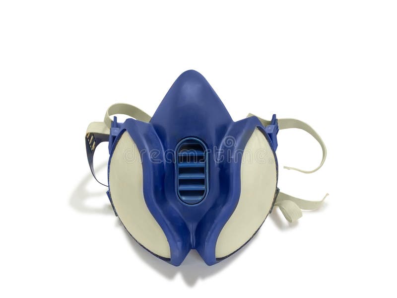 Blue Respirator Half Mask Isolated on White Stock Photo - Image of ...