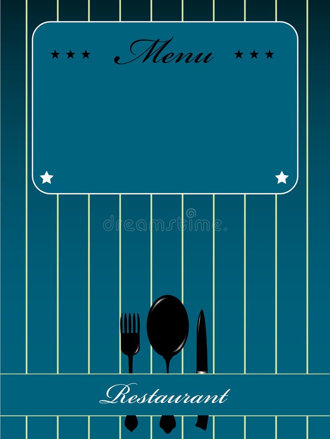 Blue restaurant menu stock vector. Illustration of beverages - 18802897