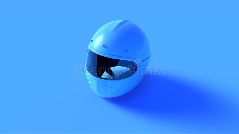 Blue Retro Crash Helmet stock illustration. Illustration of minimal ...