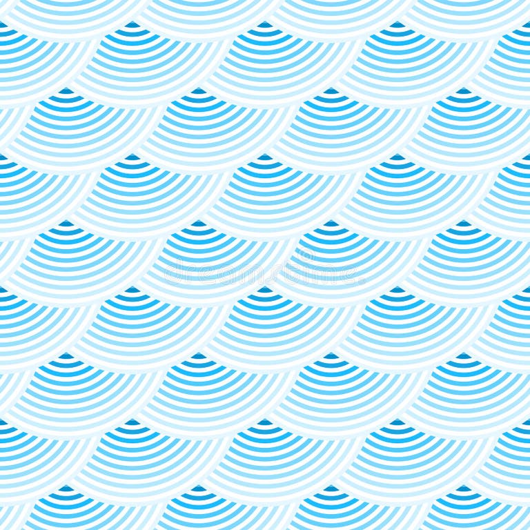 Blue Retro Fish Scales Vector Seamless Pattern Stock Vector ...