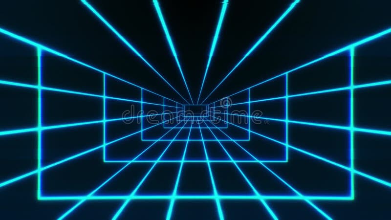3D Blue Retro Synthwave Palms Landscape VJ Loop Motion Background Stock ...