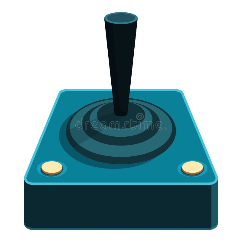 Blue Retro Joystick Standing on White Background Stock Illustration ...