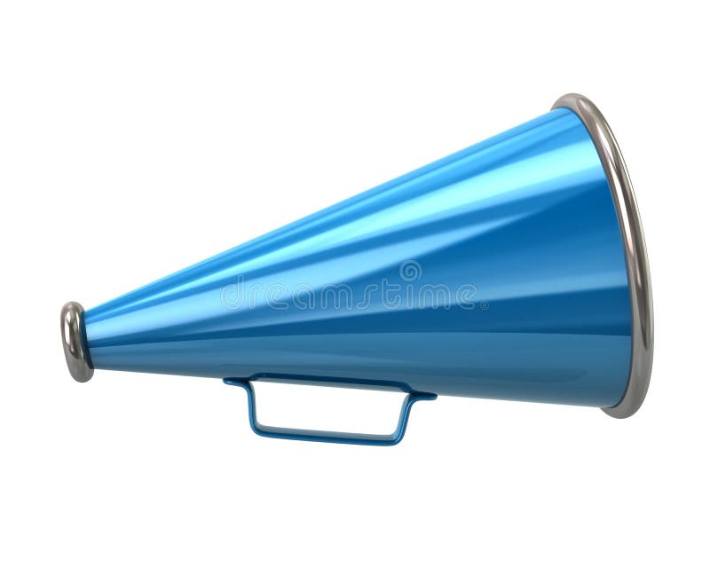 Blue megaphone icon stock illustration. Illustration of loud - 27436833
