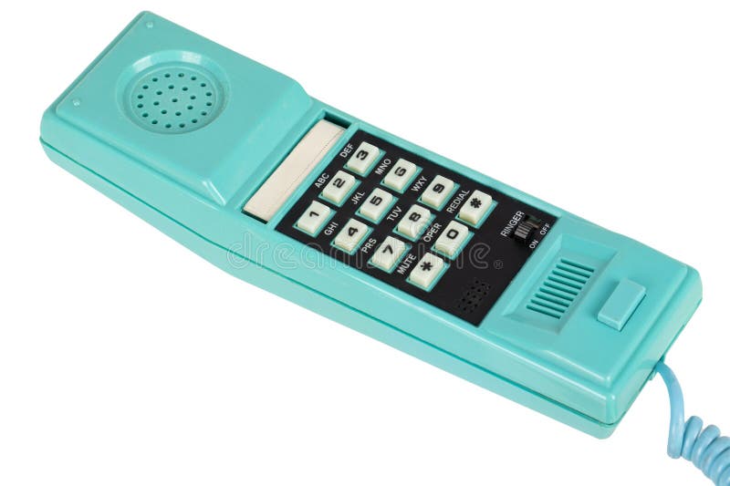Blue Retro Push-button Phone Stock Image - Image of contact, obsolete ...