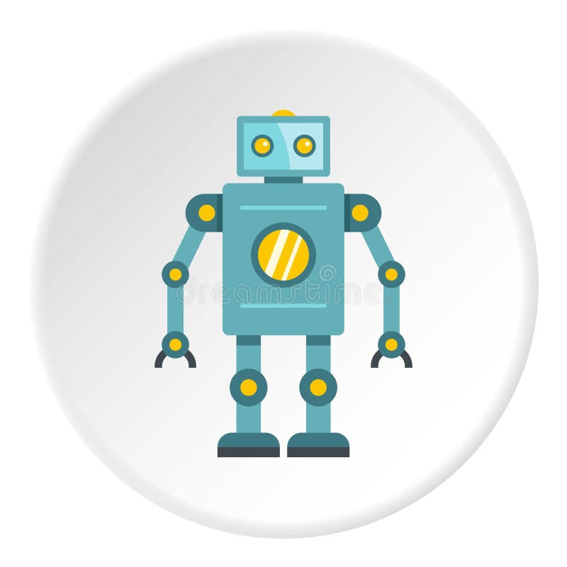 Electronic Robot Icons Set, Flat Style Stock Vector - Illustration of ...