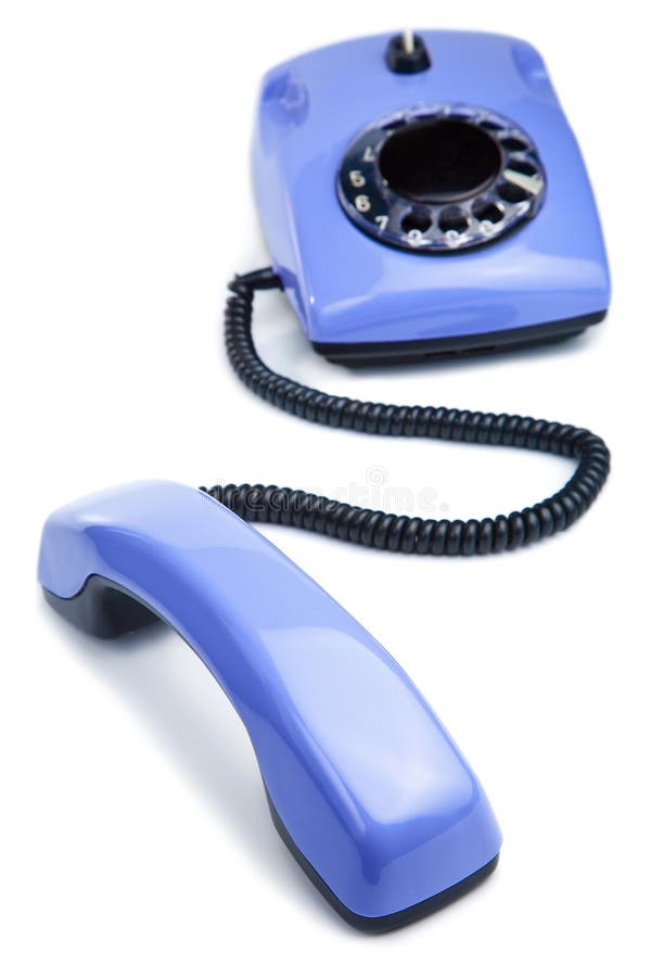 Blue Retro Telephone Isolated Stock Photo - Image of disc, classic ...