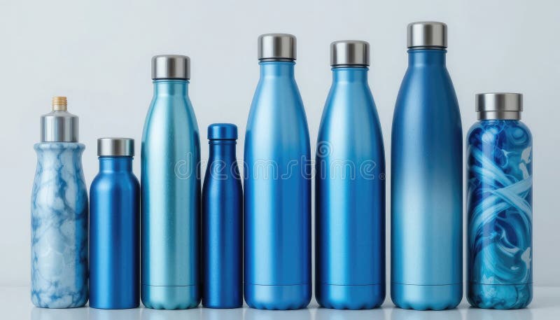 Blue Reusable Water Bottles in Various Sizes and Styles for Hydration ...