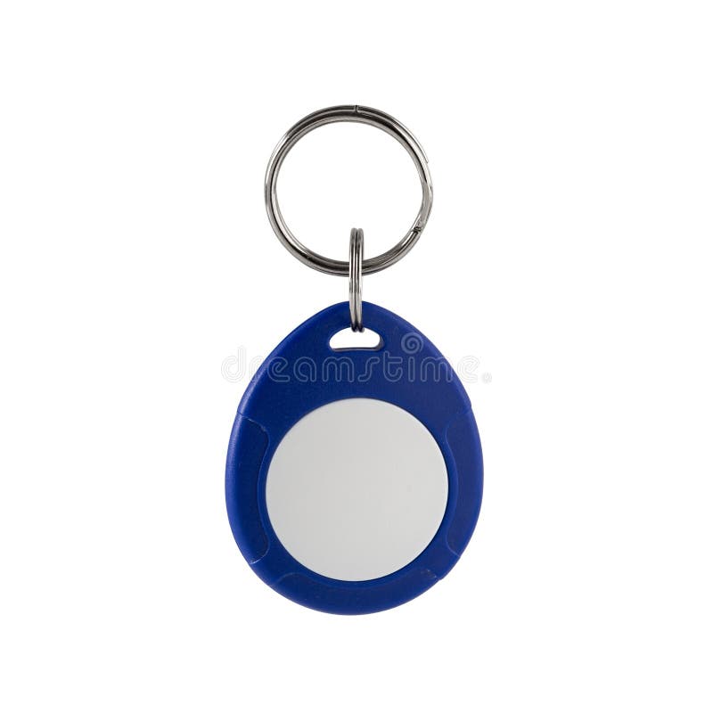 Blue RFID Keychain Tag Isolated On White Background Stock Photo - Image ...