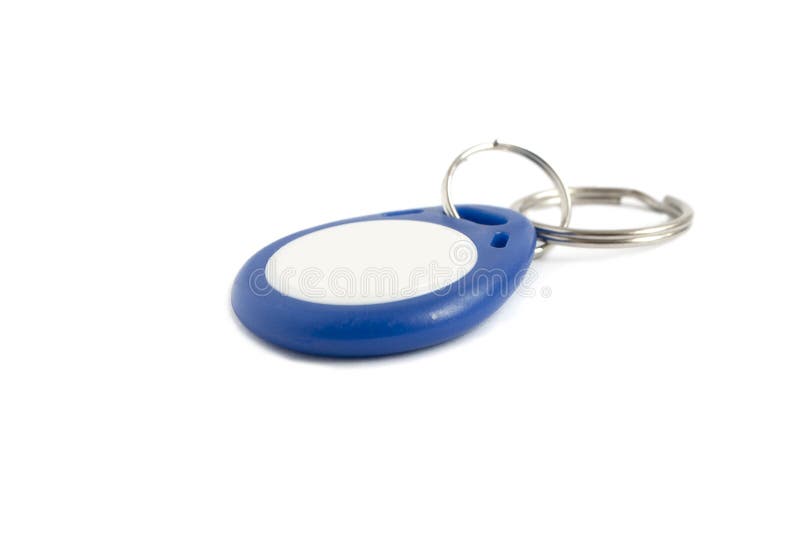 Blue RFID Keychain Tag Isolated on White Background Stock Image - Image ...