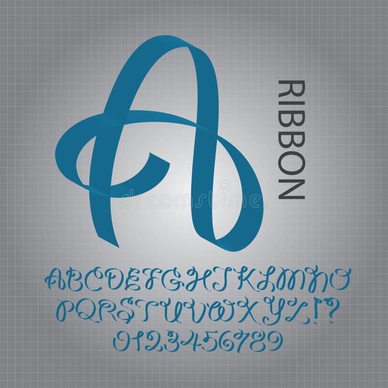 Ribbon alphabet stock vector. Illustration of text, ribbon - 24044343
