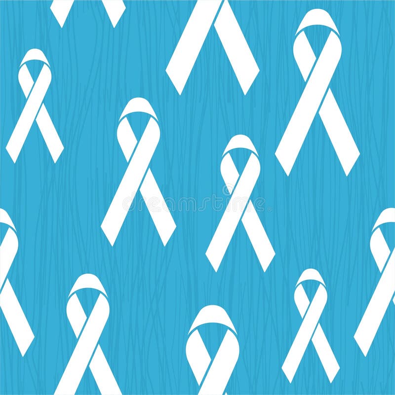 Blue Ribbon Awareness Seamless Background in Vecto Stock Vector ...