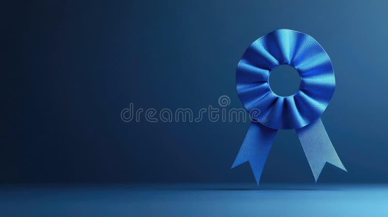 A Blue Ribbon on a Blue Background, Perfect for Awards, Achievements or ...
