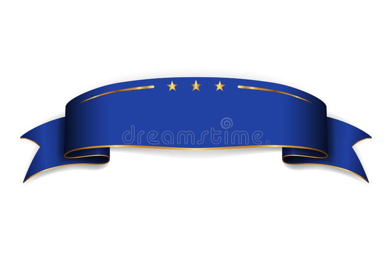 Blue Ribbon Banner. Satin Blank. Design Label Scroll Ribbon Bow Blank ...