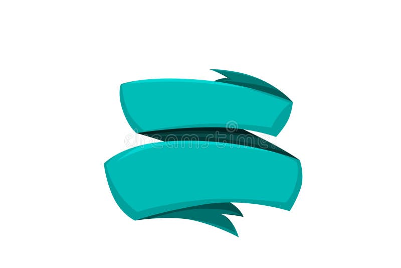 Blue Ribbon Banner Vector Illustration in Flat Cartoon Style Isolated ...