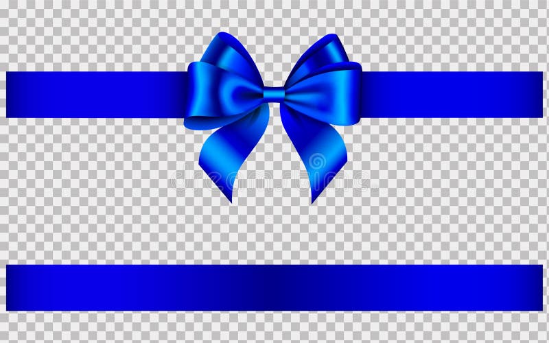 Blue Bow and Ribbon Illustration for Christmas and Birthday Decorations ...