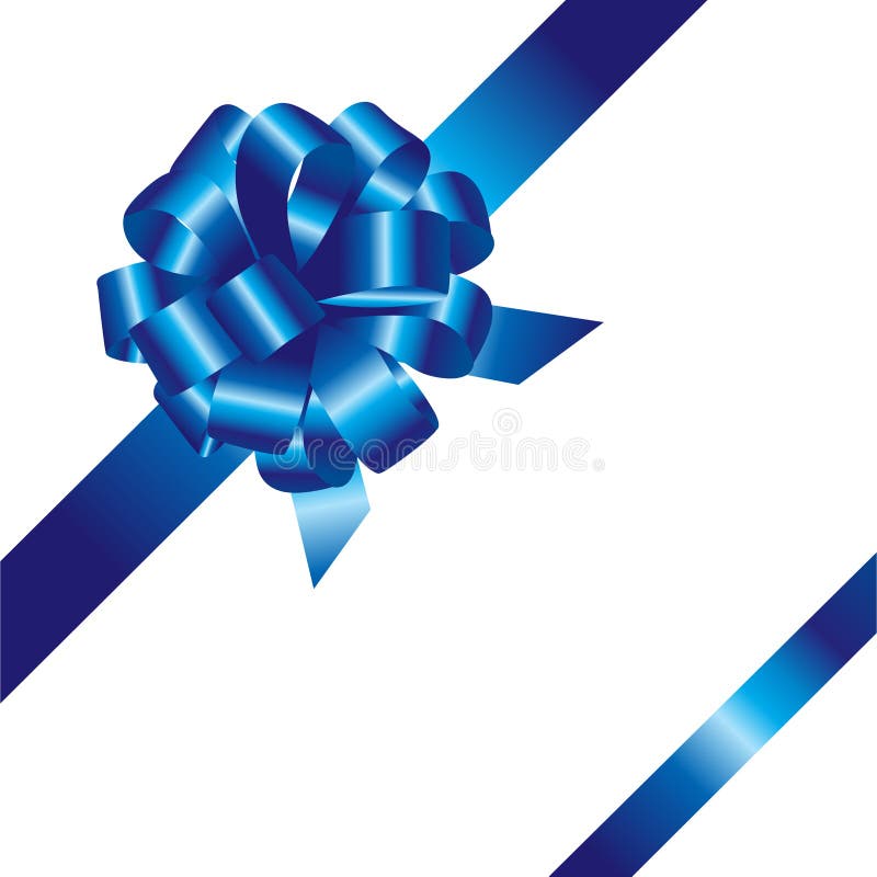 Blue Bow and Ribbon Illustration for Christmas and Birthday Decorations ...