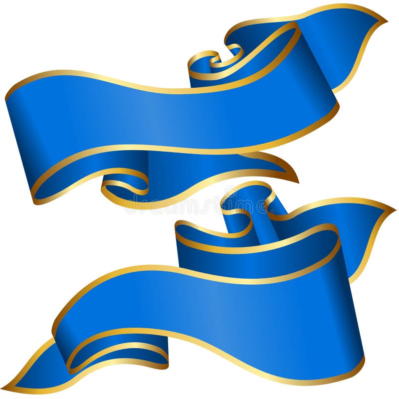 Blue ribbon collection stock vector. Illustration of blue - 18652393