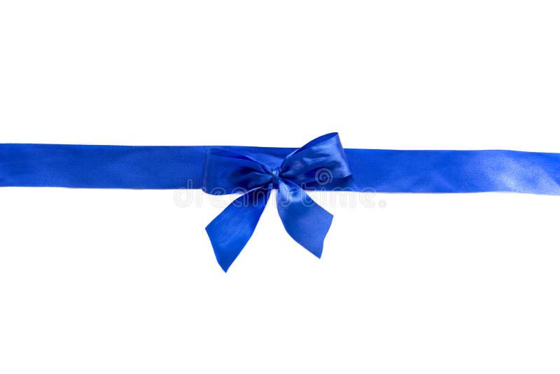 Blue Ribbon with Cute Bow Isolated on White Background Stock Image ...