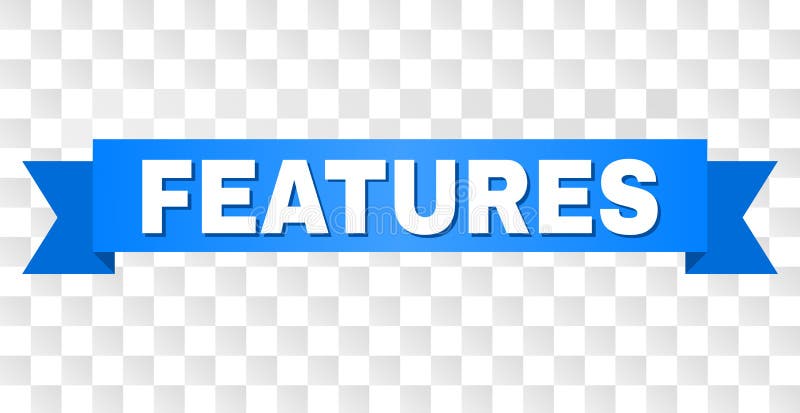 Blue Ribbon with FEATURES Caption Stock Vector - Illustration of label ...