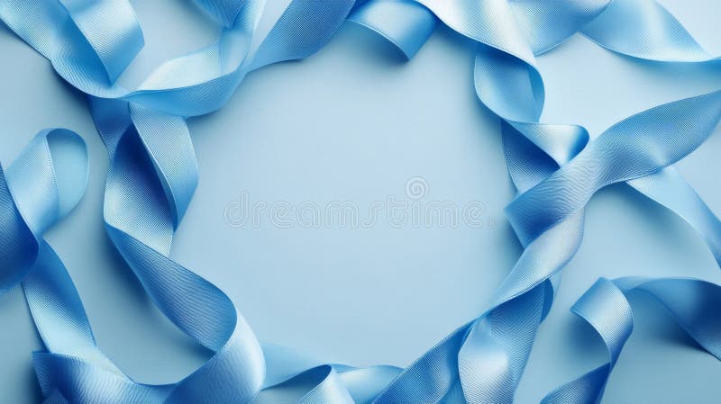 Blue Ribbon Frame on Light Blue Background Stock Illustration ...
