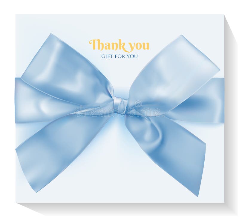 Blue ribbon on gift box. stock vector. Illustration of realistic - 62913674