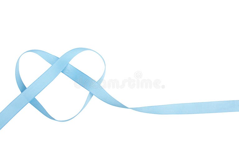 Blue Ribbon in Heart Shape Isolated Stock Image - Image of isolated ...