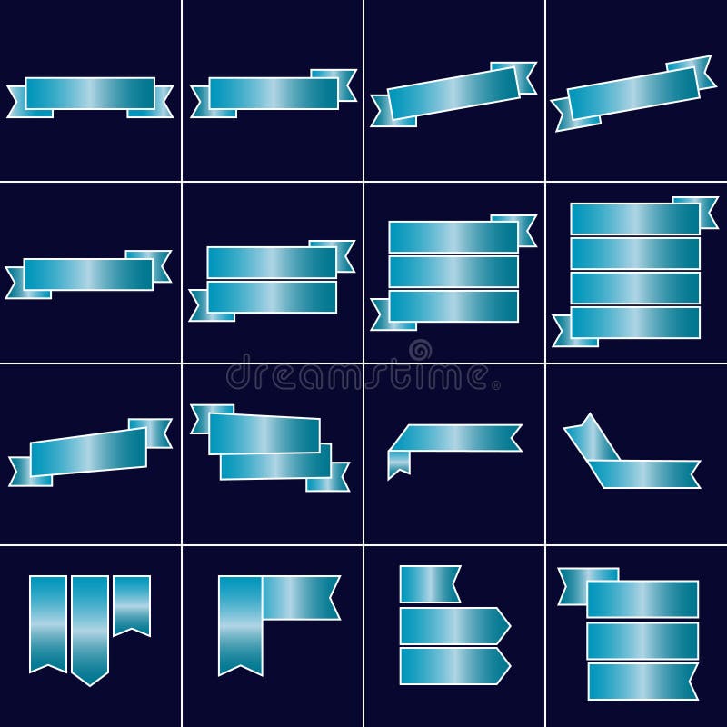 Blue Ribbon with Gold on White Background Stock Vector - Illustration ...