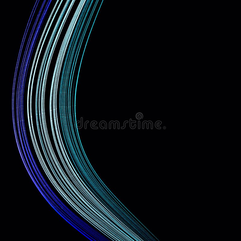 Blue Ribbon Isolated on Black Abstract Background Stock Image - Image ...