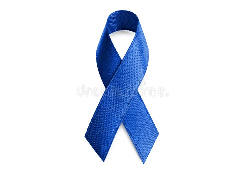 Blue Ribbon Isolated on White. World Cancer Day Stock Photo - Image of ...