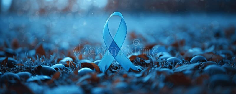 Blue Ribbon Laying on Lush Green Grass Field Stock Image - Image of ...