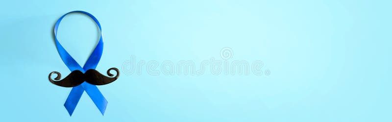 Blue Ribbon with Mustache Overhead View Stock Image - Image of support ...