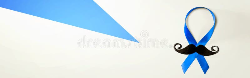 Blue Ribbon with Mustache Overhead View Stock Photo - Image of white ...