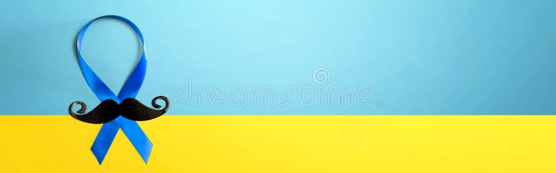 Blue Ribbon with Mustache Overhead View Stock Image - Image of support ...