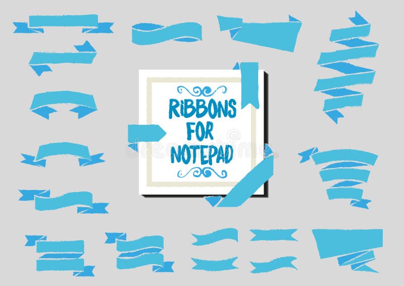 Blue Ribbon for Notebook. Handmade Style. Vector Illustration Stock ...