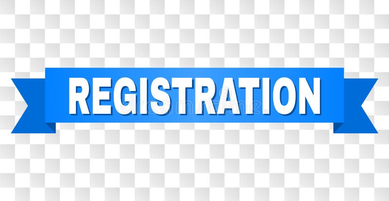 Blue Ribbon with REGISTRATION Title Stock Vector - Illustration of ...