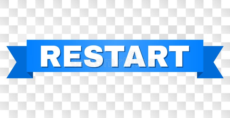Blue Ribbon With RESTART Caption Stock Vector - Illustration of ...