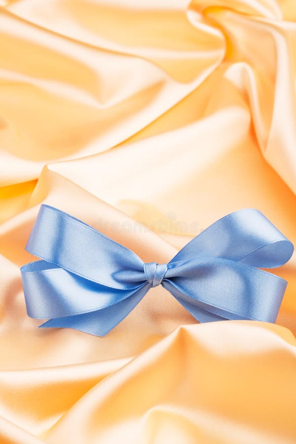 Blue ribbon satin bow stock photo. Image of element, border - 48822232