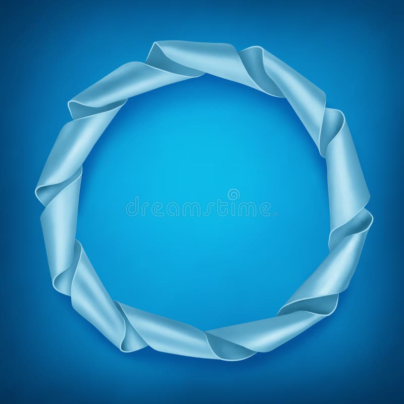 Blue Ribbon Spiral Realistic Round Frame Stock Illustration ...