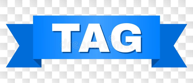 Blue Ribbon with TAG Title stock vector. Illustration of tape - 131820362