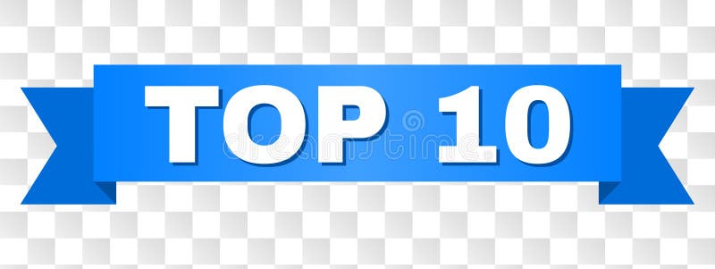 Blue Ribbon with TOP 10 Title Stock Vector - Illustration of band ...