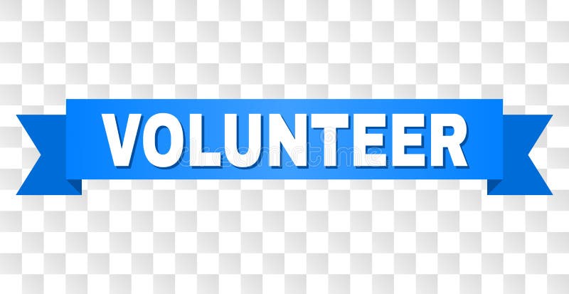 Blue Ribbon with VOLUNTEER Caption Stock Vector - Illustration of ...