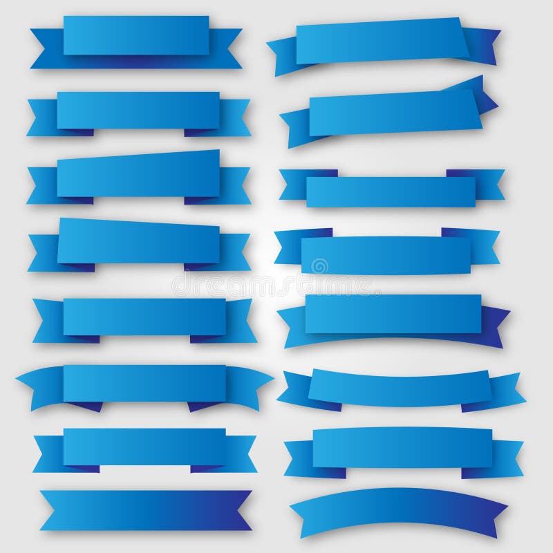 Blue Ribbons and Banners Vector Stock Vector - Illustration of banner ...