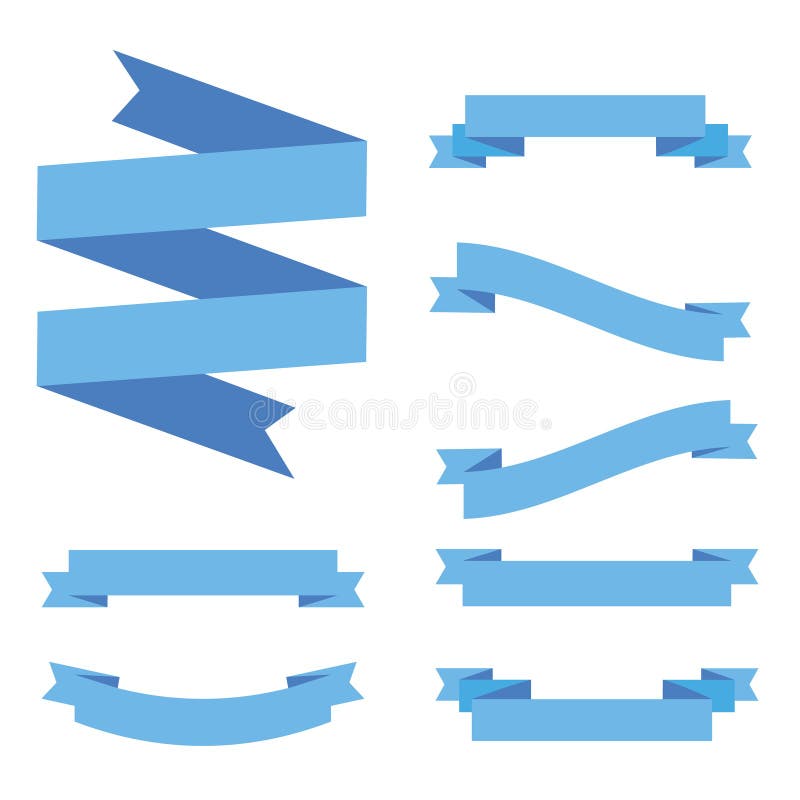 Blue ribbons isolated. stock illustration. Illustration of triangle ...