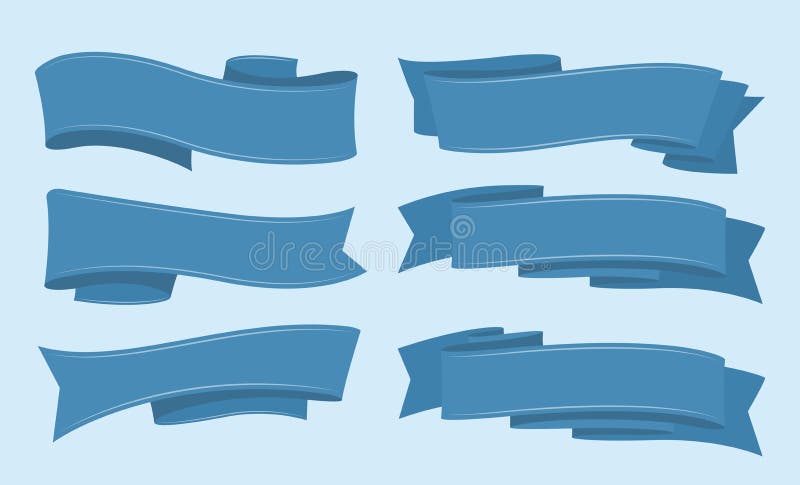 Blue ribbons set stock vector. Illustration of blue - 181164621