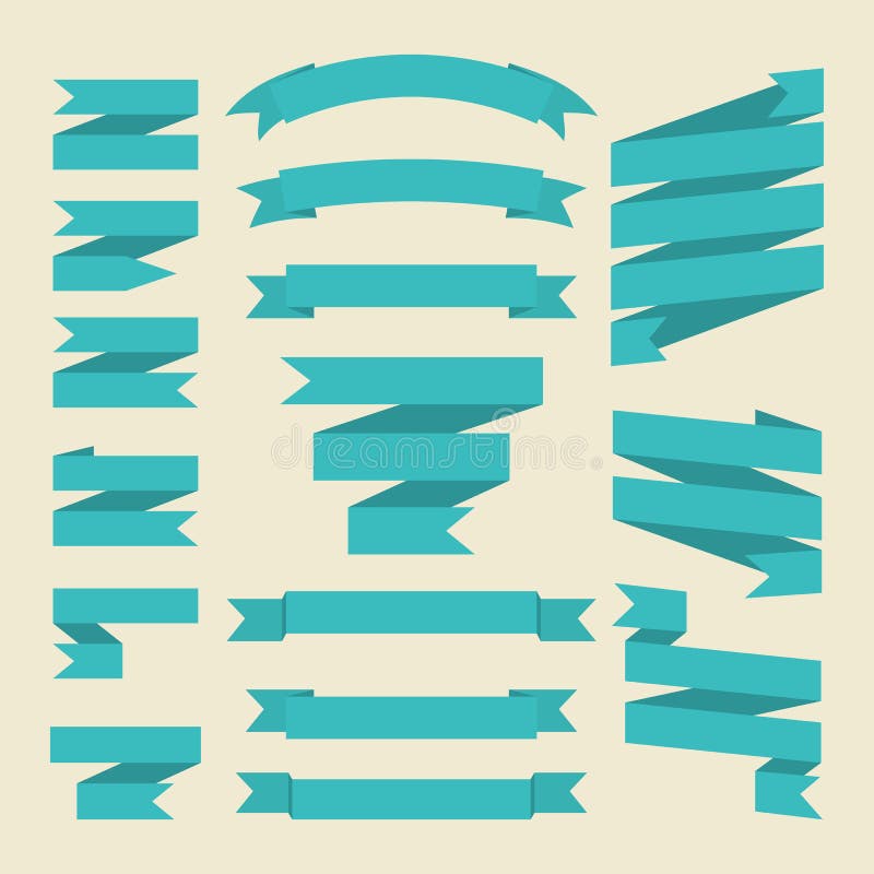 Blue ribbons stock vector. Illustration of banner, decorative - 46154597