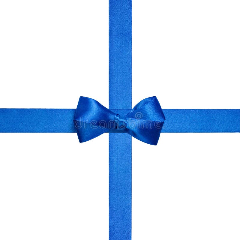Blue Simple Tied Ribbon Bow Composition Stock Photo - Image of handmade ...