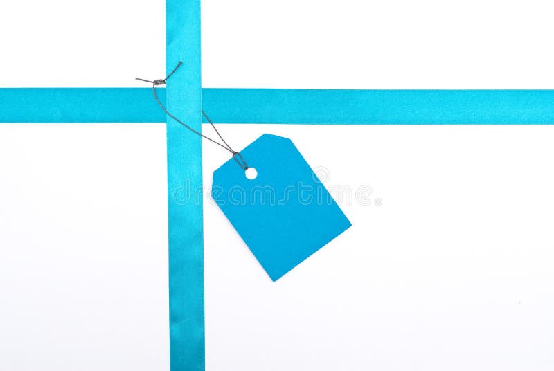 Blue ribbons with tag stock image. Image of decoration - 15702943